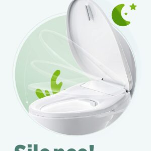 Silonn Electric Bidet Toilet Seat for Elongated Toilets, Heated Seat with Warm Air Dryer, Nightlight, Self-Cleaning Dual Nozzle, Posterior Washing and Feminine Cleaning, White