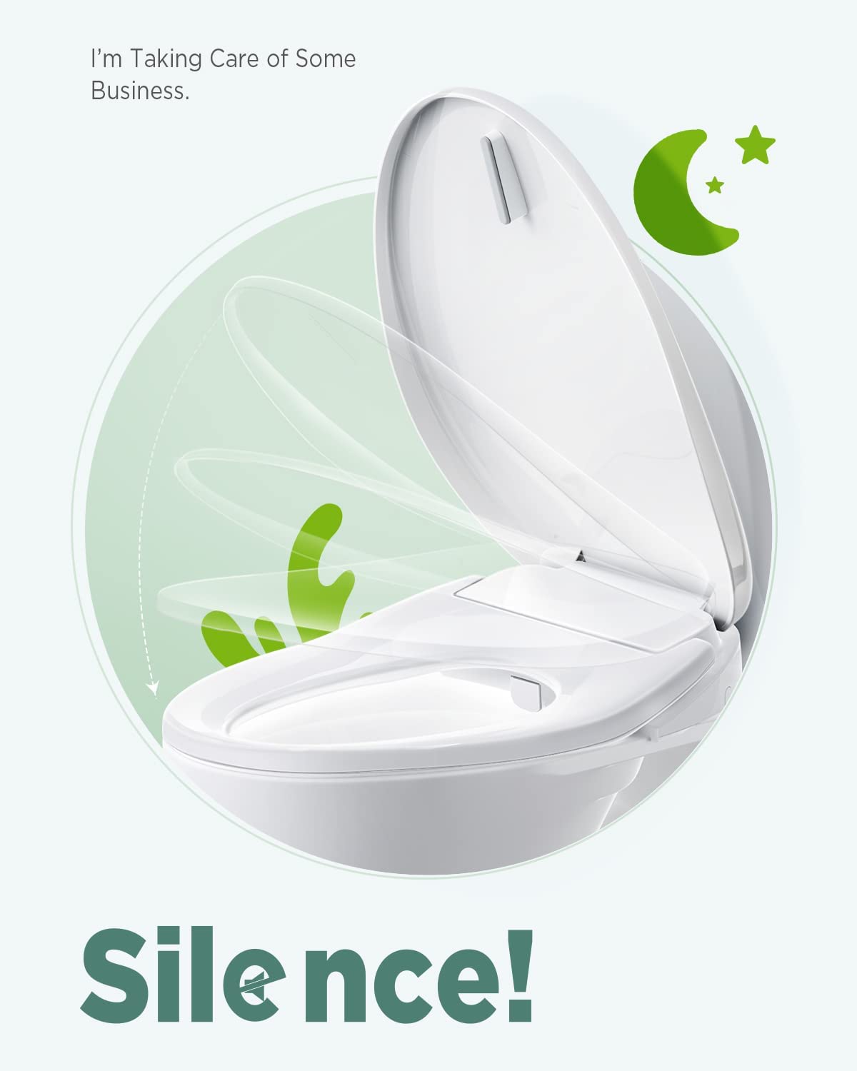 Silonn Electric Bidet Toilet Seat for Elongated Toilets, Heated Seat with Warm Air Dryer, Nightlight, Self-Cleaning Dual Nozzle, Posterior Washing and Feminine Cleaning, White