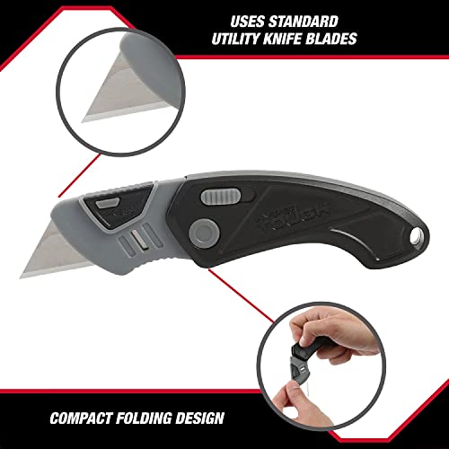 Hyper Tough PLASTIC FOLDING UTILITY KNIFE Quick-Change Blade LIGHTWEIGHT DURABLE