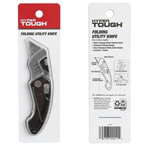 Hyper Tough PLASTIC FOLDING UTILITY KNIFE Quick-Change Blade LIGHTWEIGHT DURABLE