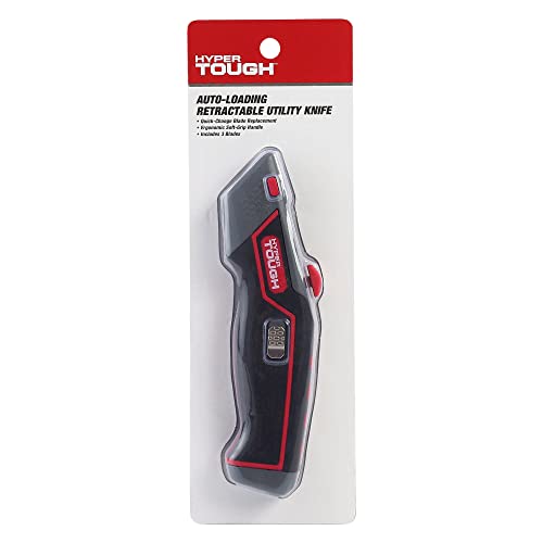 Hyper Tough AUTO-LOADING RETRACTABLE UTILITY KNIFE + 3-BLADES || QUICK-CHANGE BLADE REPLACEMENT