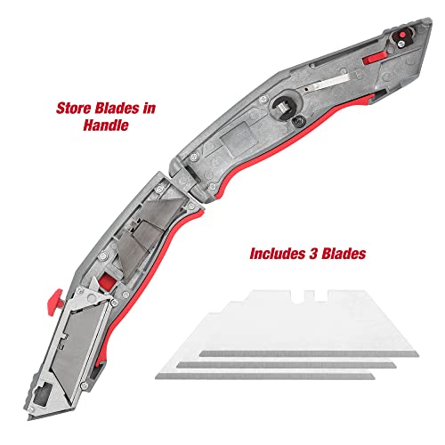 Hyper Tough AUTO-LOADING RETRACTABLE UTILITY KNIFE + 3-BLADES || QUICK-CHANGE BLADE REPLACEMENT