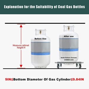 CNQLIS 304 Movable Propane Cylinder Base,Propane Tank Stand Dolly with Brake Wheel,5-30ib Gas Cylinder Fixed Shelf for Cylinder Consignment and Stationary Storage,Used to Carry Buckets