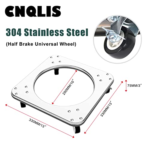 CNQLIS 304 Movable Propane Cylinder Base,Propane Tank Stand Dolly with Brake Wheel,5-30ib Gas Cylinder Fixed Shelf for Cylinder Consignment and Stationary Storage,Used to Carry Buckets