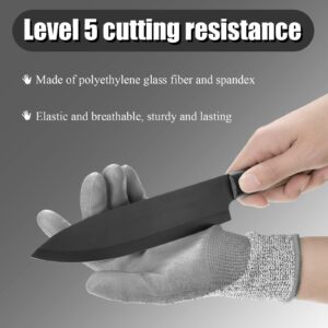 Janmercy Level 5 Cut Resistant Gloves, 6 Count, Grey, Unisex, Protective Glove