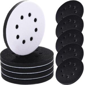 10 pcs soft density interface pads 5 inch 8 holes hook and loop sponge cushion buffer backing pad foam sanding interface pads for orbital sander automotive woodworking polishing