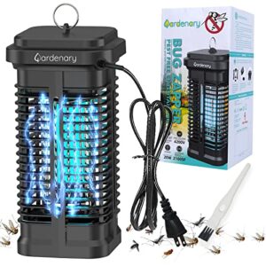 gardenary bug zapper 20w for outdoor and indoor, 4200v electric mosquito zapper, mosquito killer, waterproof fly zapper outdoor, electronic mosquito lamp, fly insect trap for patio home backyard