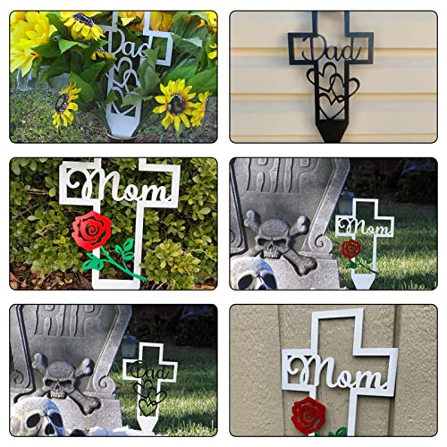 SELPONT orial Cross Stake, Metal Cross Pile Garden Yard Signs Grave Marker Memorial Plaque Stakes for Ear Wax Remover, Ear Cleaner