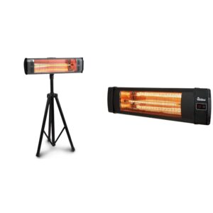 heat storm hs-1500-tt infrared, 7 ft cord, tripod + heater, black & dr infrared heater dr-238 carbon infrared outdoor heater for restaurant, patio, backyard, garage, and decks, standard, black