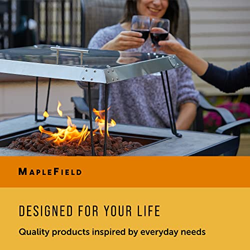 Maplefield Fire Pit Heat Deflector - All-in-One Heat Deflector and Fire Pit Cover - Perfect for Home Firepits, Gazebo, Patio, and More - Weather-Resistant Fireplace Cover