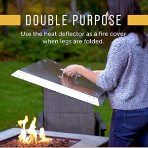 Maplefield Fire Pit Heat Deflector - All-in-One Heat Deflector and Fire Pit Cover - Perfect for Home Firepits, Gazebo, Patio, and More - Weather-Resistant Fireplace Cover