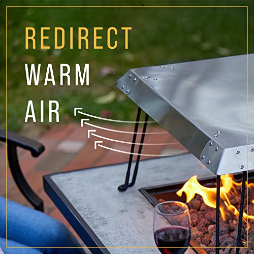 Maplefield Fire Pit Heat Deflector - All-in-One Heat Deflector and Fire Pit Cover - Perfect for Home Firepits, Gazebo, Patio, and More - Weather-Resistant Fireplace Cover