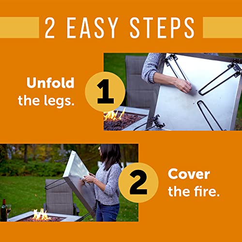 Maplefield Fire Pit Heat Deflector - All-in-One Heat Deflector and Fire Pit Cover - Perfect for Home Firepits, Gazebo, Patio, and More - Weather-Resistant Fireplace Cover