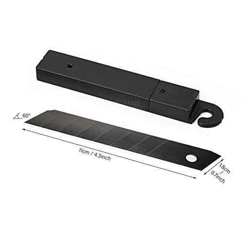 EHDIS 18MM Snap Off Blades Carbon Steel Replacement Blade Fits for 18mm Utility Knife & Box Cutter (20, 60 degree-Black)