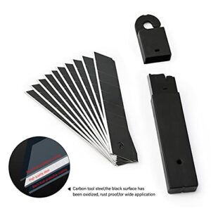 EHDIS 18MM Snap Off Blades Carbon Steel Replacement Blade Fits for 18mm Utility Knife & Box Cutter (20, 60 degree-Black)