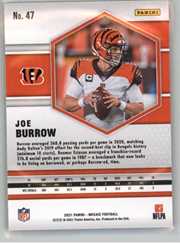 2021 Panini Mosaic #47 Joe Burrow Cincinnati Bengals Official NFL Football Trading Card in Raw (NM or Better) Condition