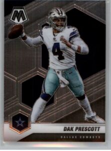 2021 panini mosaic #58 dak prescott dallas cowboys official nfl football trading card in raw (nm or better) condition