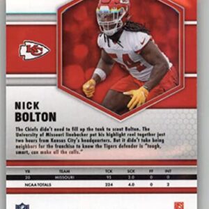 2021 Panini Mosaic #366 Nick Bolton RC Rookie Card Kansas City Chiefs Official NFL Football Trading Card in Raw (NM or Better) Condition