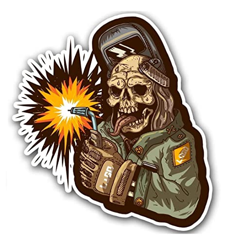 3 pcs Zombie + USA Welder Sticker Welding Decals for Hard Hat, Window, Car, USA Patriotic. Made of Vinyl, Waterproof, UV Resistant