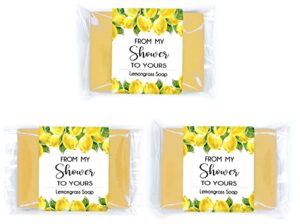 lemon from my shower to yours favors, diy set of 24, mini soap favors for baby or bridal shower, all natural & vegan