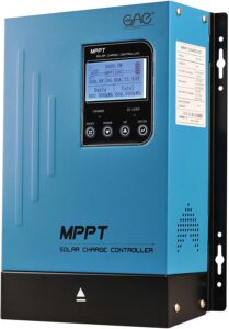 60a mppt solar charge controller 12v24v48v auto battery regulator solar panel max 150v input for lithium, sealed, gel, and flooded batteries (blue)