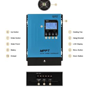 60A MPPT Solar Charge Controller 12V24V48V Auto Battery Regulator Solar Panel Max 150V Input for Lithium, Sealed, Gel, and Flooded Batteries (Blue)