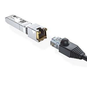 10Gb SFP+ RJ45 Transceiver, 10Gbase-T SFP+ Ethernet Module Support 10G/5G/2.5G/1.25G, Compatible with Cisco SFP-10G-T-S, Ubiquiti UF-RJ45-10G, UniFi, Meraki,MikroTik,Supermicro and More, 30m, 4 Pack