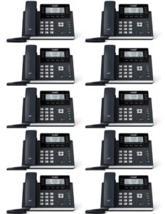 yealink sip-t43u ip phone [10 pack] 12 voip accounts. 3.7-inch graphical display. dual usb 2.0, dual-port gigabit ethernet, 802.3af poe, power adapter not included (sip-t43u) (renewed)