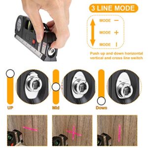 Laser Level Tool, Multipurpose Laser Level Kit Standard Cross Line Laser level Laser Line leveler Beam Tool with Metric Rulers by QPEUIM