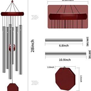 4 Pack Pgzsy Memorial Wind Chimes Outdoor Large Deep Tone, Outdoor Sympathy Wind-Chime Personalized with 6 Tuned Tubes, Elegant Chime for Garden Patio Balcony and Home