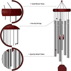 4 Pack Pgzsy Memorial Wind Chimes Outdoor Large Deep Tone, Outdoor Sympathy Wind-Chime Personalized with 6 Tuned Tubes, Elegant Chime for Garden Patio Balcony and Home