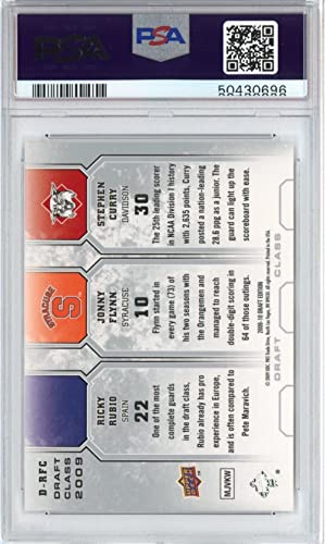 Graded 2009-10 Upper Deck UD Draft Edition Stephen Steph Curry Ricky Rubio Johnny Flynn #D-RFC Class Rookie RC Basketball Card PSA 10 Gem Mint