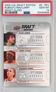 graded 2009-10 upper deck ud draft edition stephen steph curry ricky rubio johnny flynn #d-rfc class rookie rc basketball card psa 10 gem mint