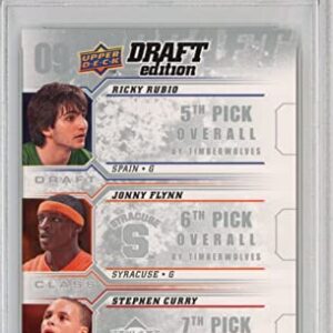 Graded 2009-10 Upper Deck UD Draft Edition Stephen Steph Curry Ricky Rubio Johnny Flynn #D-RFC Class Rookie RC Basketball Card PSA 10 Gem Mint