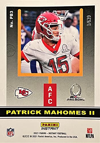 NEW 2021 Panini PATRICK MAHOMES II PRO BOWL Football Card - Limited Print Run of Only 639! - Kansas City Chiefs