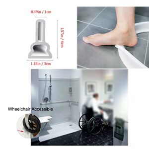 78 Inch Collapsible Shower Water Dam Silicone Shower Threshold Water Stopper Barrier Retention System for Bathroom Kitchen Wet and Dry Separation, Wheelchair Accessible, White (2m / 78in)