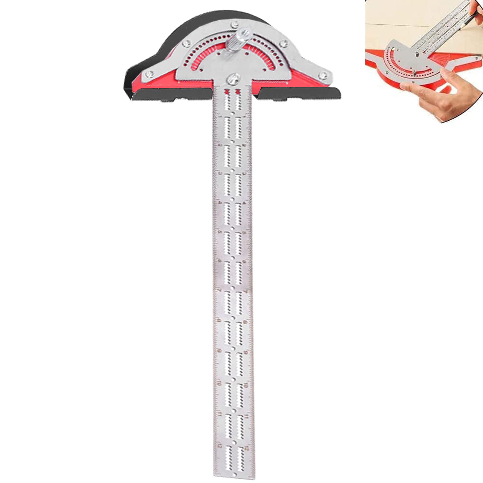 Woodworkers Edge Rule, Marking Tools Angle Measure , 0-70 Degree Stainless Steel Adjustable Protractor Angle Finder Ruler,for Drawing and Carpentry Construction 15inch .