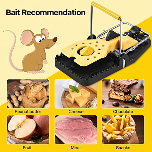 Mouse Traps, Unglehome Mouse Trap Indoor, Sensitive Mice Trap Reusable Mouse Catcher with Safe Bait Cup for Kitchen Garage Barn - 6 Pack