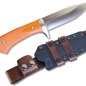 Masano Outdoor Multi Fulltang Knife MASANO03 Orange masano03-or D2 Steel 9.4" Blade G10 Handle Kydex Sheath Camping Bushcraft