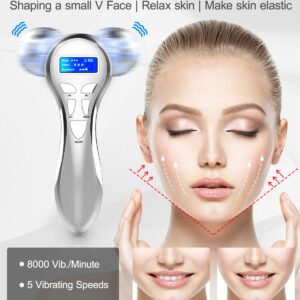 Winyoung Microcurrent Facial Device, Microcurrent Face Massager Roller, 4D Facial Massager Beauty Skin Care Tool for Face Eye Neck, Gifts for Women