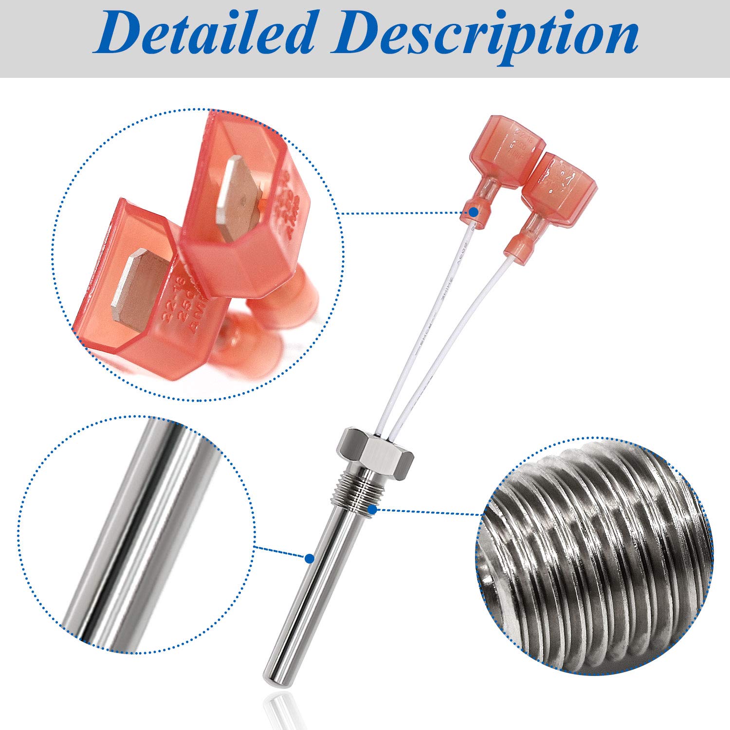 Funmit 42002-0024S Stack Flue Sensor Replacement for Pentair Spa Heater Elecrical System and Sta-Rite MasterTemp Max-E-Therm Pool