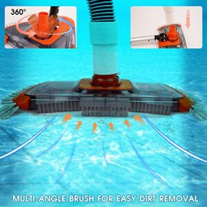 MrHumble Pool Vacuum Head with Side Brush & Universal Rotatable Hose Adapter,Weighted Rectangle Pool Vacuum(Safe for Vinyl Liner Pool),Swimming Pool Vacuum Brush for Inground & Above Ground Pools