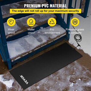 VEVOR 30 0in, 10in x 30in 120V Walkway, PVC Heated Ice Power Cord, Ideal Winter Outdoor Slip-Proof Snow Mat, 2'' per Hour Melting Speed, Black