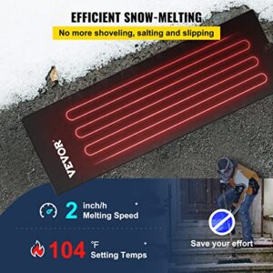 VEVOR 30 0in, 10in x 30in 120V Walkway, PVC Heated Ice Power Cord, Ideal Winter Outdoor Slip-Proof Snow Mat, 2'' per Hour Melting Speed, Black