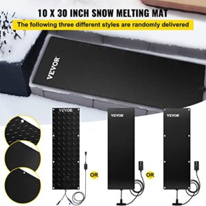 VEVOR 30 0in, 10in x 30in 120V Walkway, PVC Heated Ice Power Cord, Ideal Winter Outdoor Slip-Proof Snow Mat, 2'' per Hour Melting Speed, Black