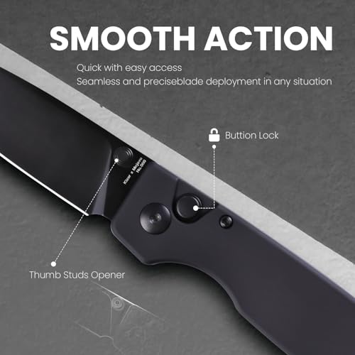 Kizer Original Folding Pocket Knife with Clip, Black Aluminum Handle EDC Knife, 3 Inch154CM Steel Blade Knife, V3605E1