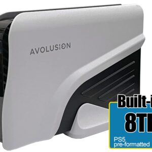 Avolusion PRO-Z 8TB USB 3.0 External Gaming Hard Drive for PS5/PS4 Game Console (White) - 2 Year Warranty