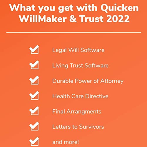 Quicken WillMaker and Trust Software 2022 By Nolo - Estate Planning Software - Includes Will, Living Trust, Health Care Directive, Financial Power of Attorney – Secure - Legally Binding - CD- PC/Mac