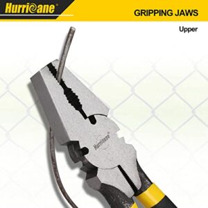 HURRICANE Fence Pliers Tool 10 Inch High-Leverage Wire Fence Pliers, Multi-purpose Fencing Wire Pliers, Side Cutter With 3 Wire Shears, Wire Pliers, Comfortable Handle Grip