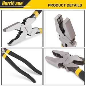 HURRICANE Fence Pliers Tool 10 Inch High-Leverage Wire Fence Pliers, Multi-purpose Fencing Wire Pliers, Side Cutter With 3 Wire Shears, Wire Pliers, Comfortable Handle Grip